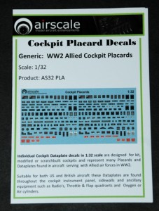 Airscale Cockpit Placard Decals - WWII Allied Cockpit Placards 1:32 ...