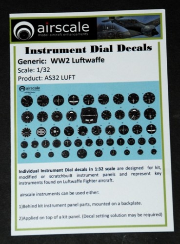 Airscale Instrument Dial Decals - Generic WWII Luftwaffe 1:32 - Scale ...