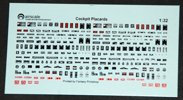 Airscale Cockpit Placard Decals - WWII Allied Cockpit Placards 1:32 ...