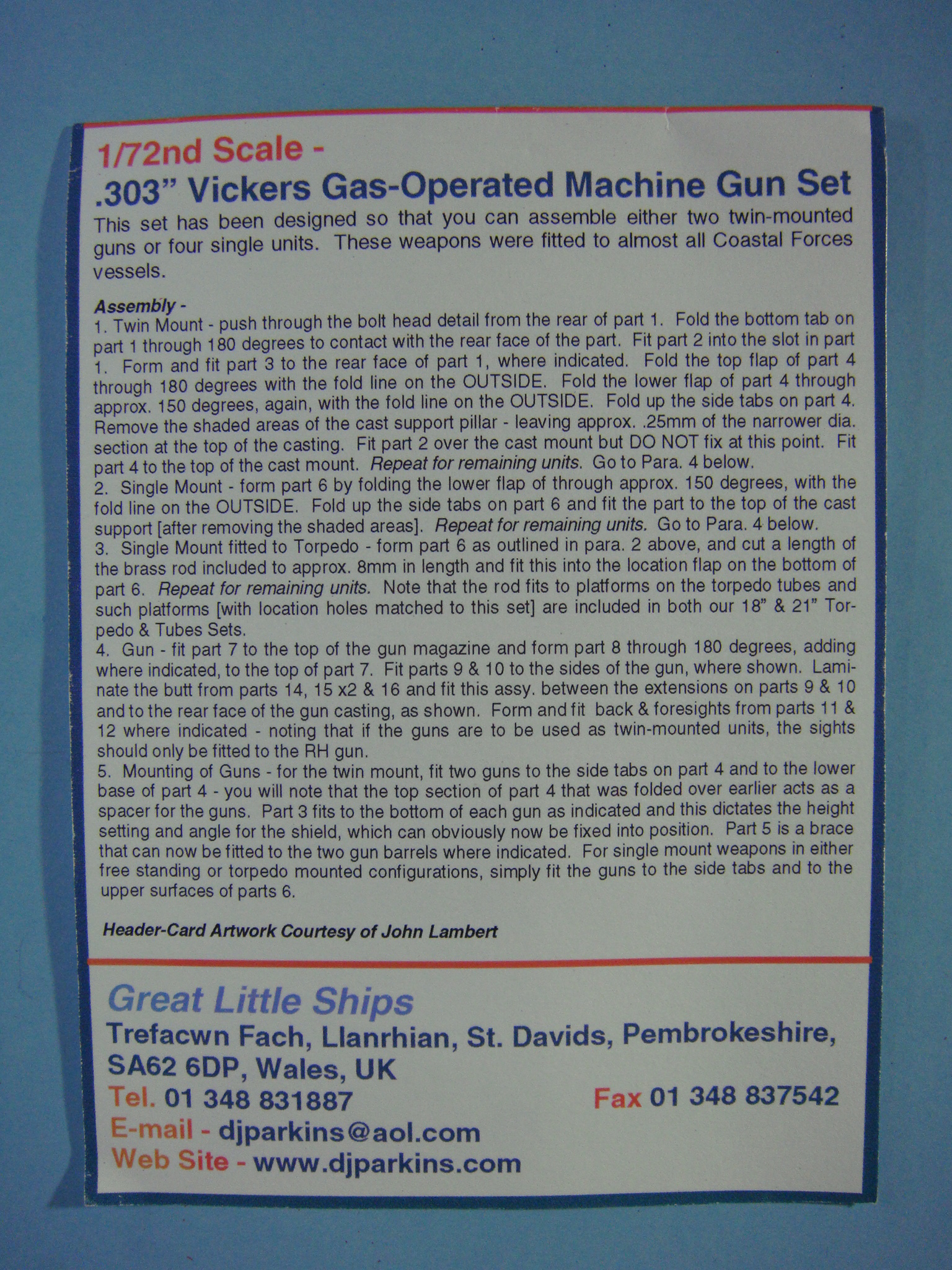 Great Little Ships Coastal Forces Series detail sets 1:72